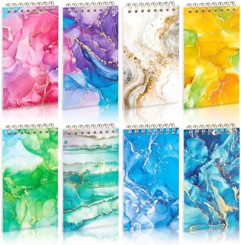 Amazon.com : HIBOX 4PCS Mini Spiral Notepads A6, Marbleized Pocket ...