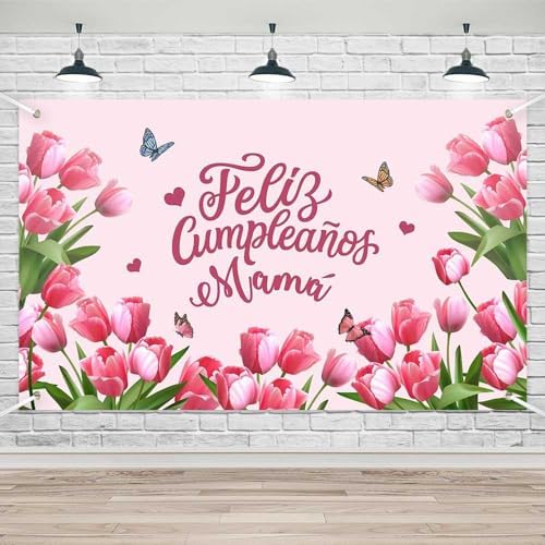 Amazon.com : Lofaris Feliz Cumpleaños Mama Party Banner Mexico Happy Birthday Backdrop for ...