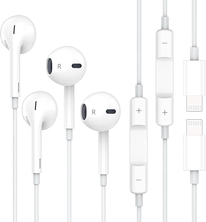 Amazon.com: Apple Earbuds, 2 Pack iPhone Wired with Lightning Connector ...