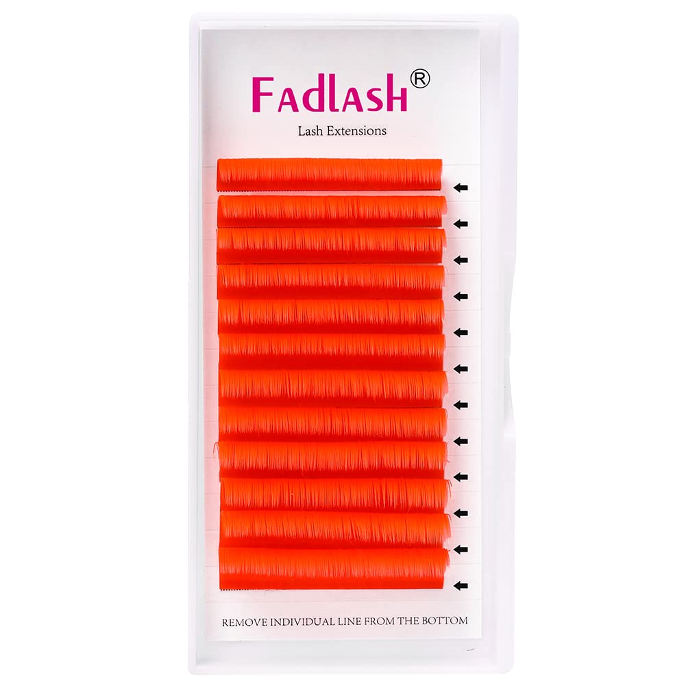 Snapklik.com : Colored Lash Extensions D Curl UV Light Neon Orange ...