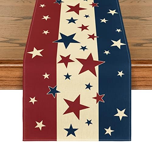 Amazon.com: 4th of July Table Runner Decorations - 71x13 Inch Linen ...