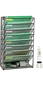 IOUGDSEC Porte Documents Mural, 9 Niveaux Porte-revues mural ...