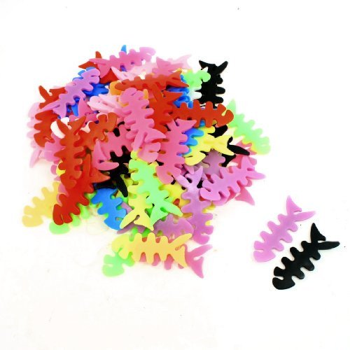 Alcoa Prime100 Pcs Fishbone Shaped Rubber Earphone Cable Cord Wrap for ...