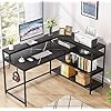 Amazon.com: Tribesigns 53 Inch Reversible L Shaped Desk with Storage ...