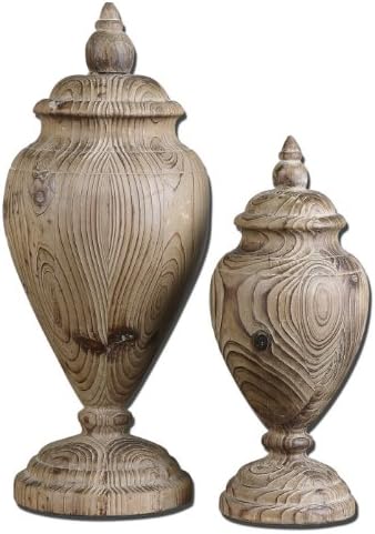 Amazon.com: Set of 2 Solid Wood Decorative Table Top Finials 18" : Home ...