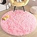 Amazon.com: KIXINWA Pink Round Rug for Girls Bedroom, Fluffy Circle Rug ...