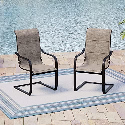 Amazon.com: SUNSHINE VALLEY C Spring Motion Patio Dining Chairs for 2 ...