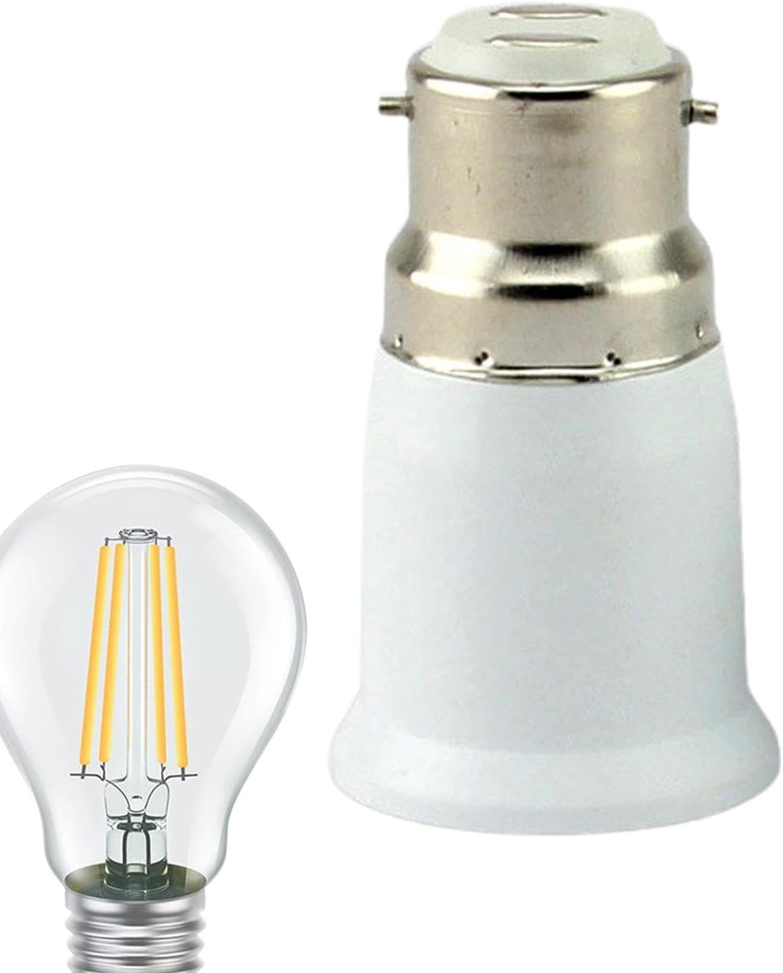 Kasstino 6 Pack Bayonet BC B22 to ES E27 Screw Light Bulb Adaptor Lamp ...
