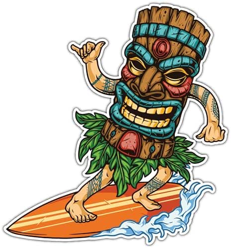 Amazon.com: Tiki Mask Surfing Bar Tropical Cocktail Drinks Car Bumper ...