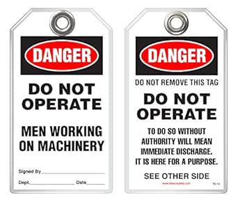 Idesco Safety T610A Men Working On Machinery Safety Tag, English, Rigid ...