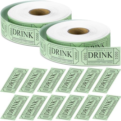 Amazon.com : TaoBary 2 Rolls 1000 Pcs Free Drink Ticket Roll Raffle ...