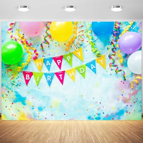 Amazon.com : 7x5ft Happy Birthday Backdrop Kids Birthday Party ...