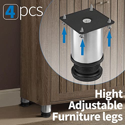 Snapklik.com : Masendelk 3 Inch Metal Furniture Legs Stainless Steel ...