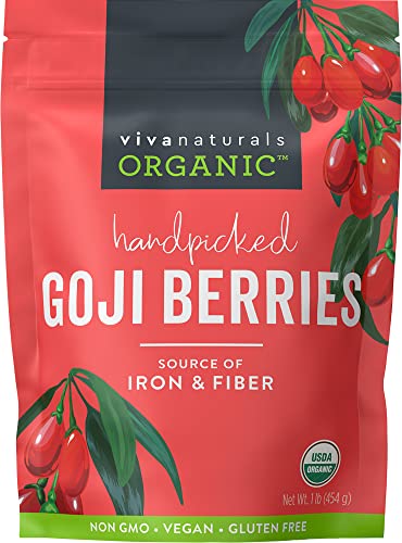 Viva Naturals Organic Dried Goji Berries - Non-GMO and Vegan Goji ...