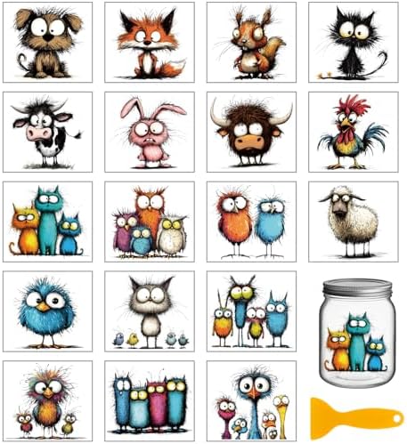 Amazon.com: GLOBLELAND 18 Sheets Crazy Animals Rub on Transfer for ...