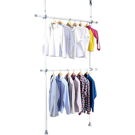 Amazon.com: PRINCE HANGER, One Touch Double Adjustable Clothes Rack ...