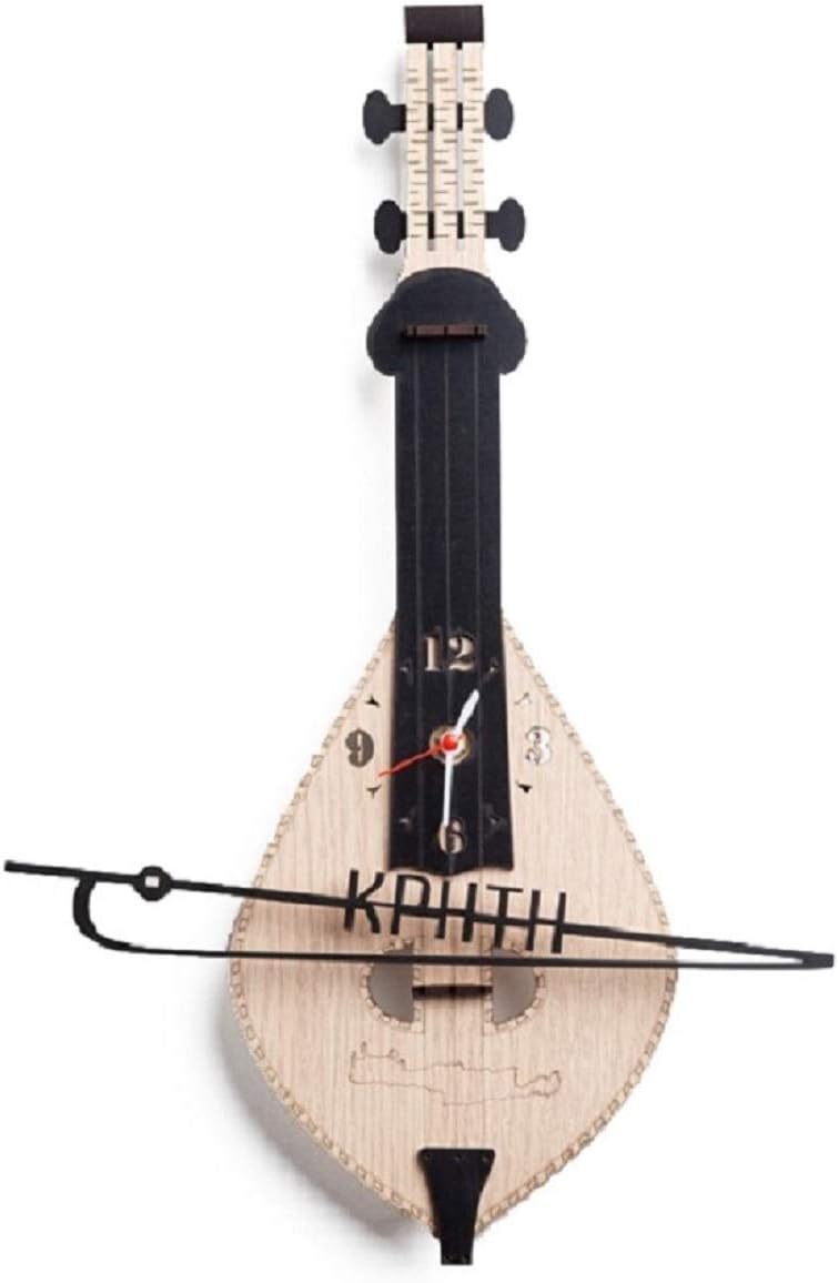 Amazon.com - Cretan Lyra Greek Handmade Wooden Wall Clock Greek Musical ...