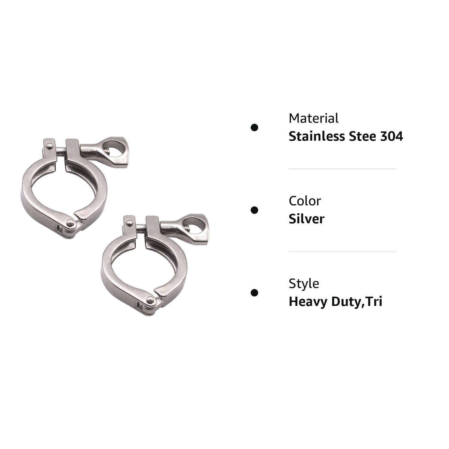 Snapklik.com : DERNORD Stainless Steel 304 Single Pin Heavy Duty Tri Clamp