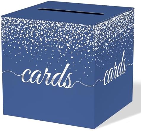 Amazon.com: 1 Pack Navy Blue Card Box for Party, Transparent Gift Cards ...