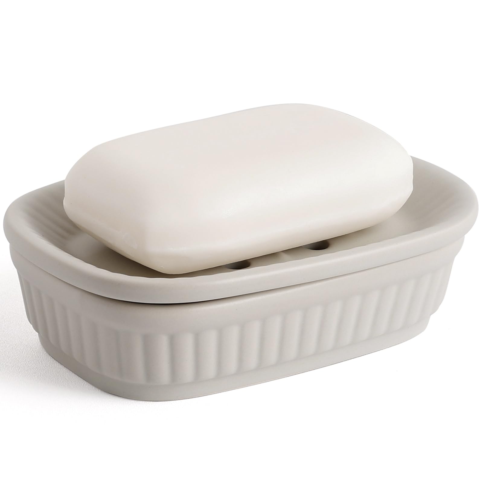Amazon｜Umlaca ソープディッシュ 陶器 石鹸置き おしゃれ 石鹸ケース 2重構造 ソープトレー 石けん置き 可愛い 石鹸入れ セラミック せっけんおき バス用品 浴室 洗面所 お ...