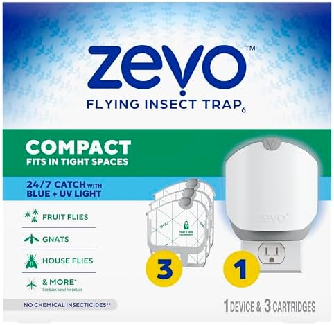 Amazon.com : Zevo Compact Flying Insect Trap Kit with Refill Cartridges ...