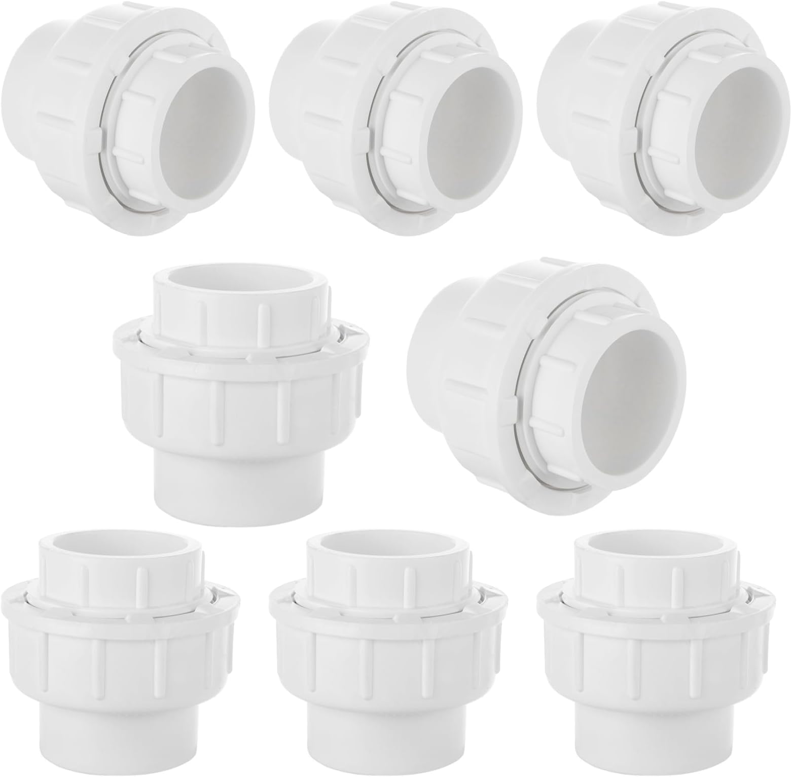 YOUNTHYE 8PCS PVC Union 1 Inch PVC Union Coupling Pipe Fitting Adapter ...