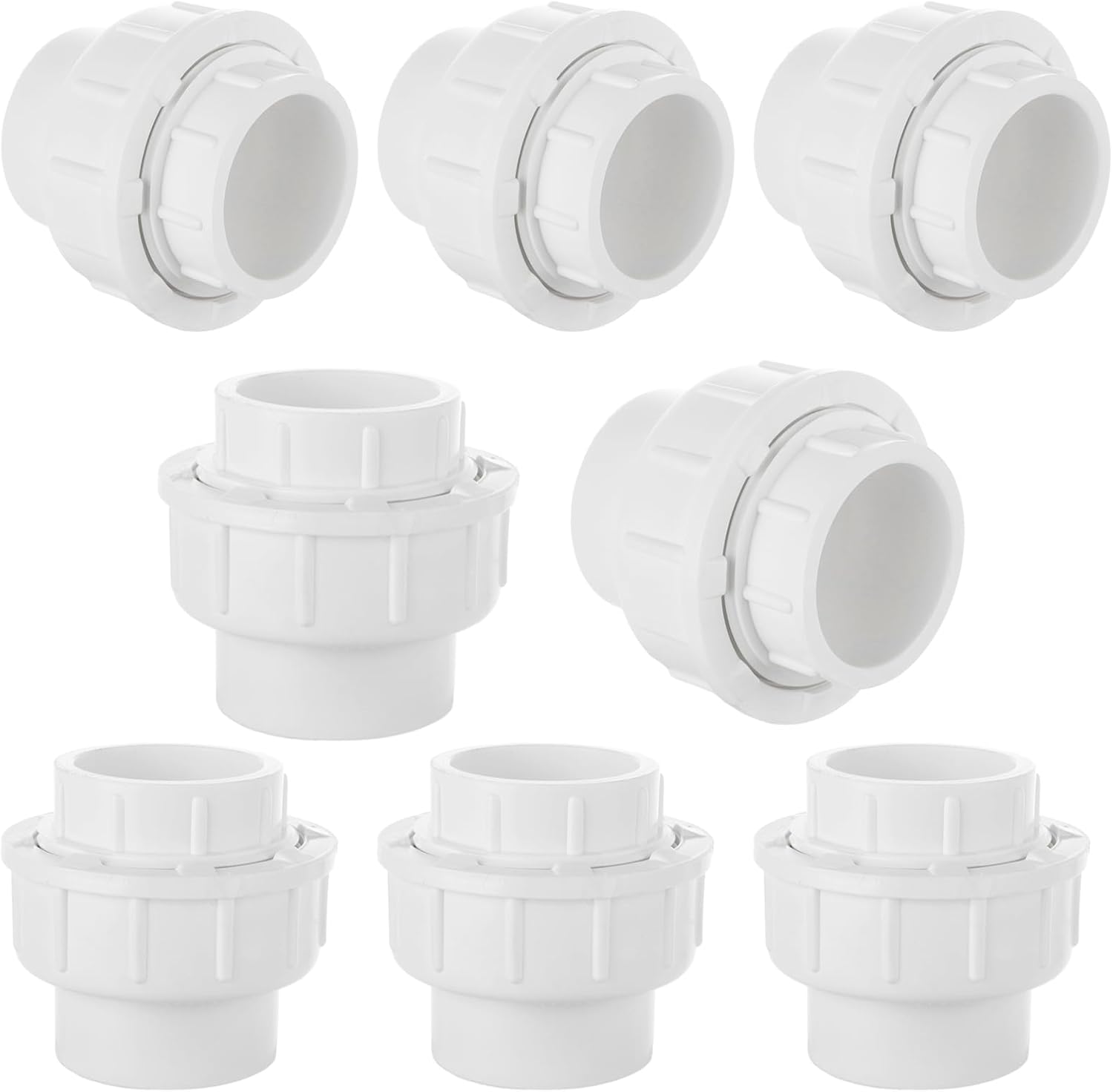 Amazon.com: 8PCS PVC Union 1 Inch PVC Union Coupling Pipe Fitting ...