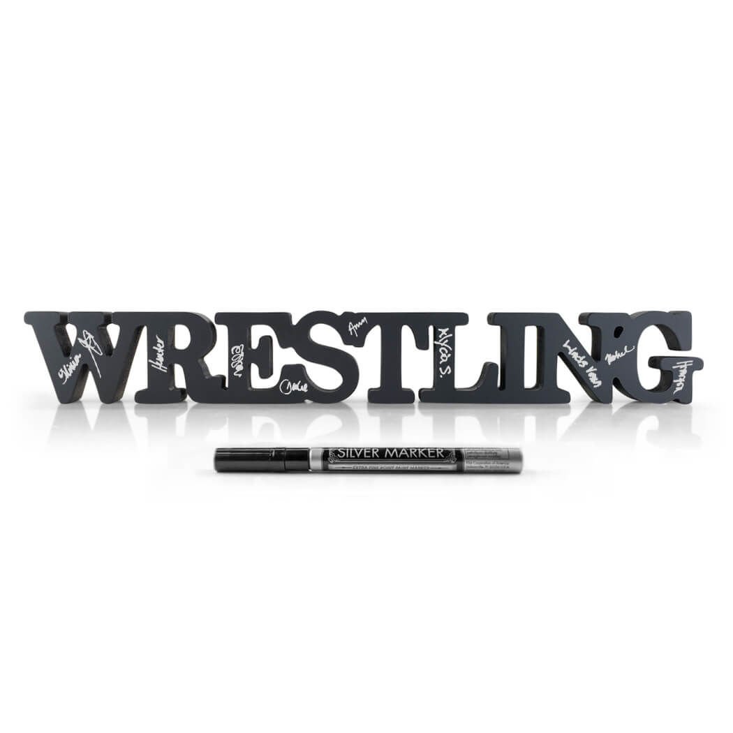Amazon.com : Wrestling Wood Words Ready to Autograph | Wrestling Sign ...