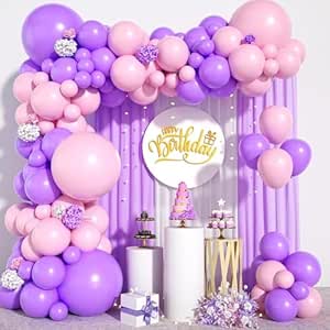 AR Giftzadda Pastel 10 Inches Pink & Purple Macaron Candy Color Balloon for Birthday ...
