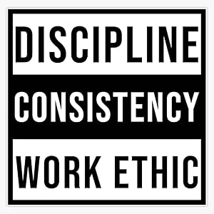Amazon.com: Discipline Consistency & Work ethic for success Sticker ...