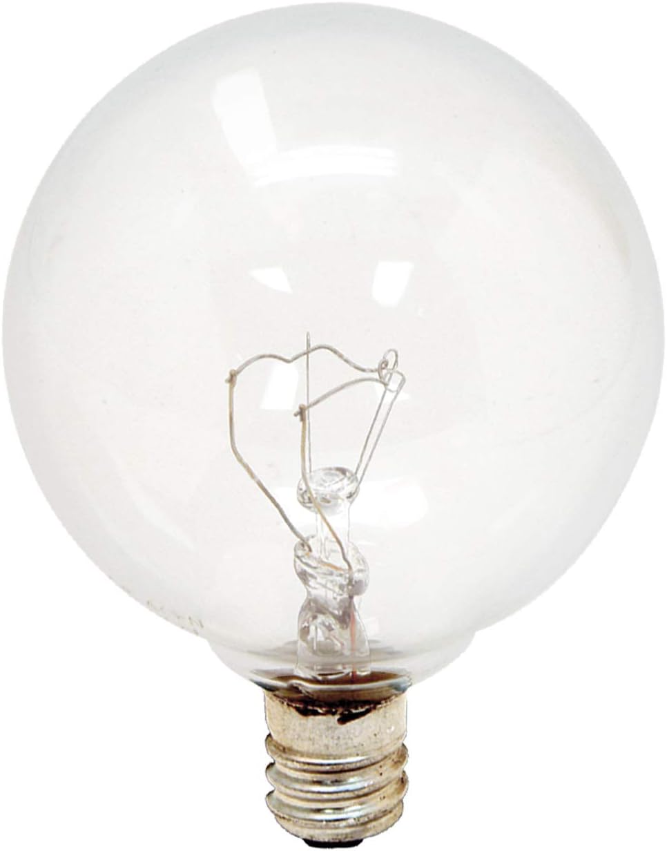 SYLVANIA Incadescent Globe Shape Décor Light Bulb, G16.5, 25W, E12 ...