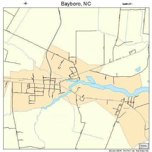 Amazon.com : Large Street & Road Map of Bayboro, North Carolina NC ...