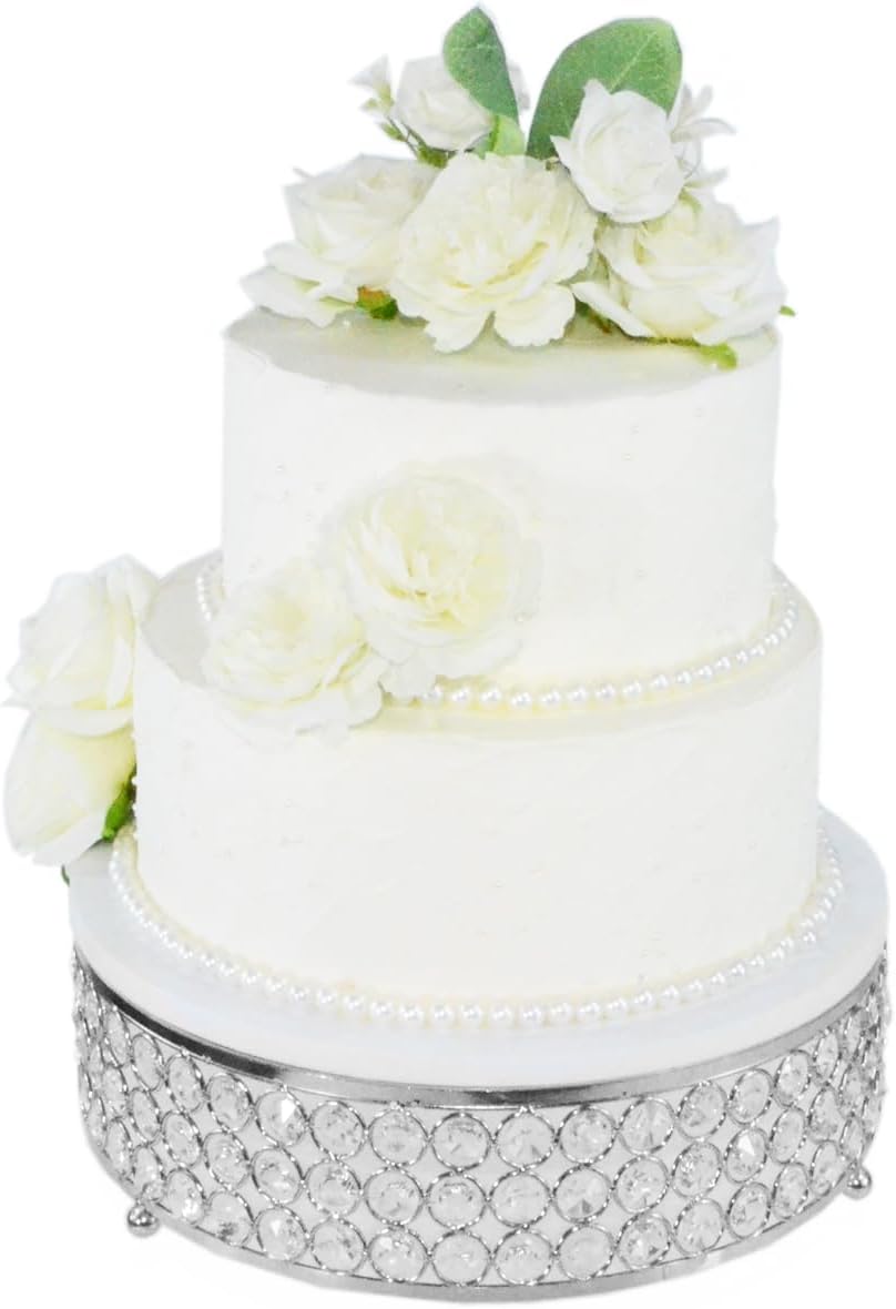 Amazon.com | FEICTPOX 12in Crystal Cake Stand, Metal Round Cupcake ...