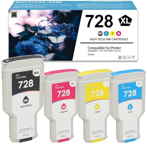 Amazon.com: High Yield 728XL 728 XL Ink Cartridges Replacement Set for ...