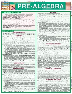 Pre-Algebra Laminate Reference Chart[CHART-QUICKSTUDY PREALGEBRA][Other]: S.Kizlik: Amazon.com ...