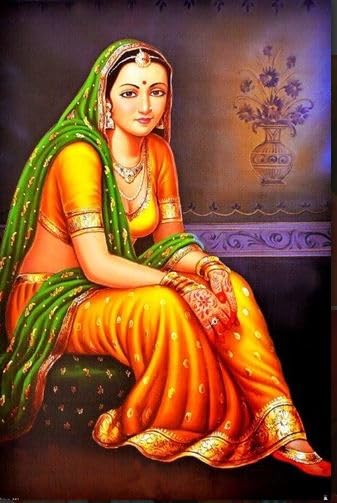 Rajasthani Cuture Women Wall Stickers | Portrait |Traditional ...