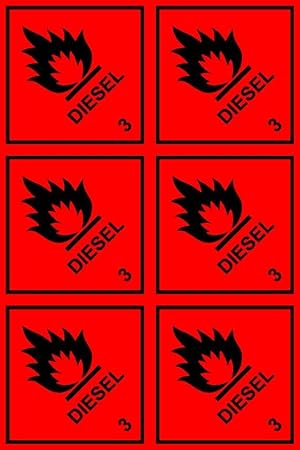 Diesel Fuel Safety Sign - Self Adhesive Sticker Pack of 6 Stickers ...