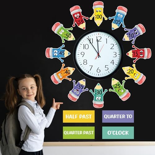 Amazon.com: Sereliy Clock Numbers Bulletin Board Kits,Pencil Telling ...