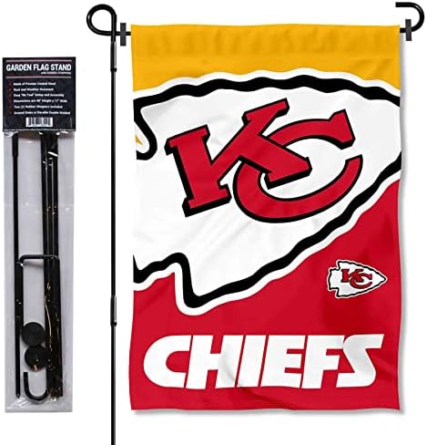 Amazon.com : Kansas City Chiefs Bold Logo Garden Flag and Flagpole ...
