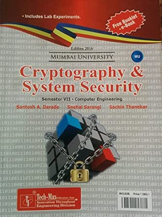 Mumbai University Cryptography and system security Sem 8 Techmax ...