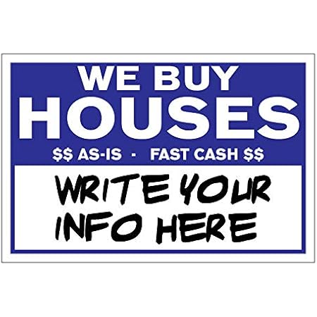 Amazon.com : Qty 100 We Buy Houses Bandit Yard Signs Write Your Own ...