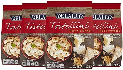 Amazon.com : DeLallo Three Cheese Tortellini Pasta, 8.8 oz Bag, Made ...