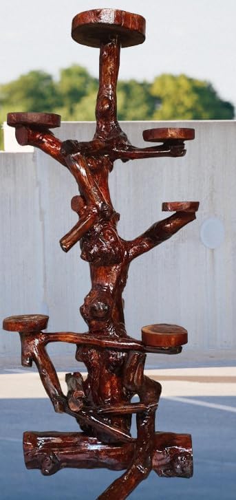 Wooden Tree Display Rack Stand Craft Art Statue Base Holder Planter ...