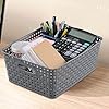 Amazon.com - Readsky Plastic Woven Storage Basket with Handle, Gray, 4 ...