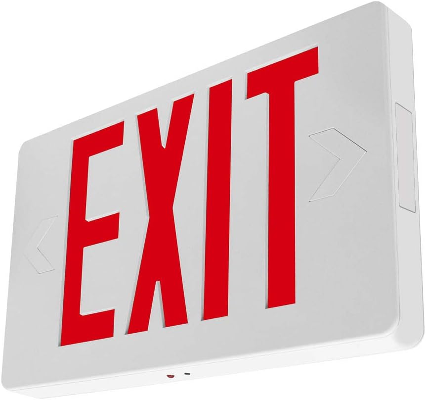 Dual-Lite EVCURWD4 LED Exit Sign & Emergency Light Combo, 1.7W Red ...