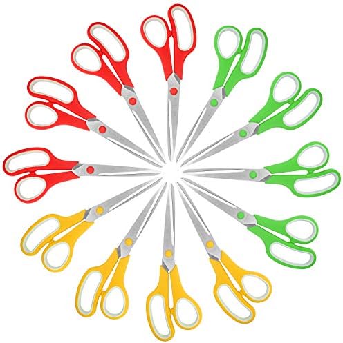 Belle Vous 12 Pack Scissors Multipack - 21cm/8.27 inches Overall Length ...