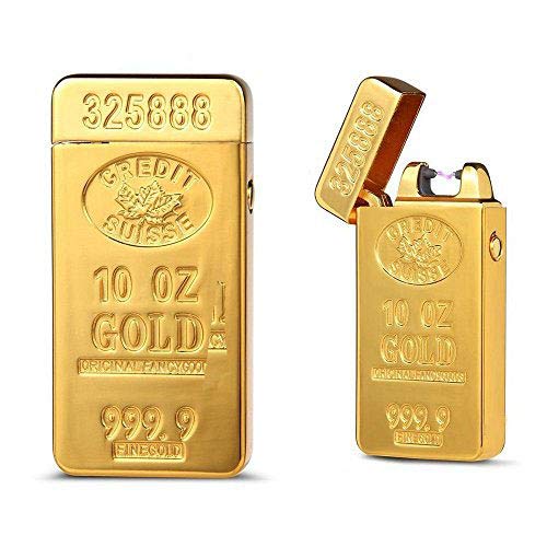 SMILEDRIVE® Gold Bar Shaped Rechargeable USB Cigarette Lighter ...