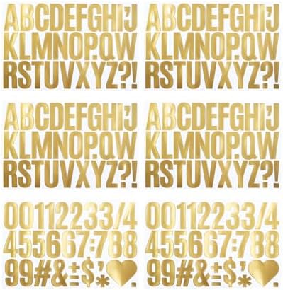 6 Sheets 3 Inch Letter Number Stickers, 96 Pieces Self Adhesive ...