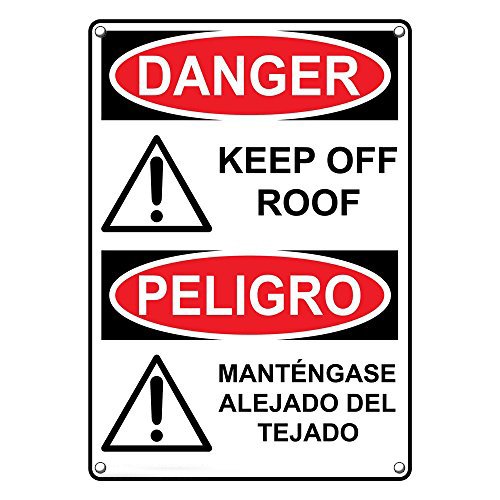 Amazon.com: Weatherproof Plastic Vertical OSHA Danger Keep Off Roof ...