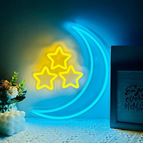 LED Warm White Moon Neon Light, Cute Neon Moon Sign,Christmas Room ...